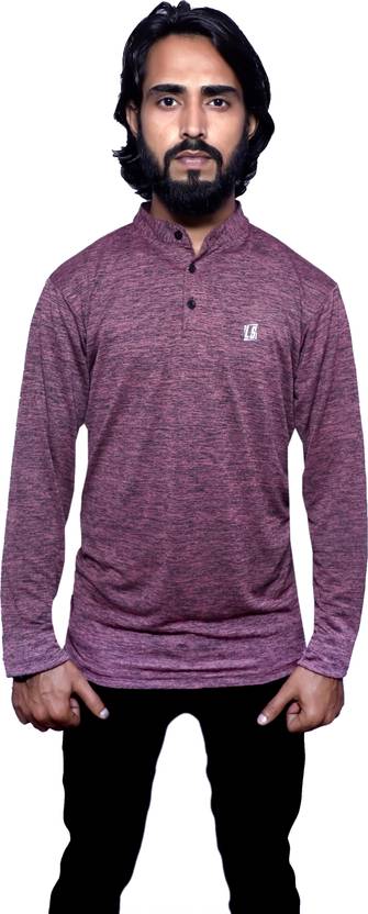 T Shirt Design With Collar Purple