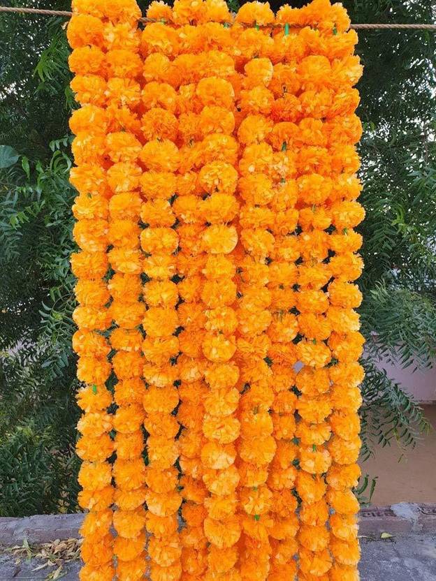 Marwari Arts Toran Bandarwal Pack of 5 Genda Phool Flower Garland Door ...