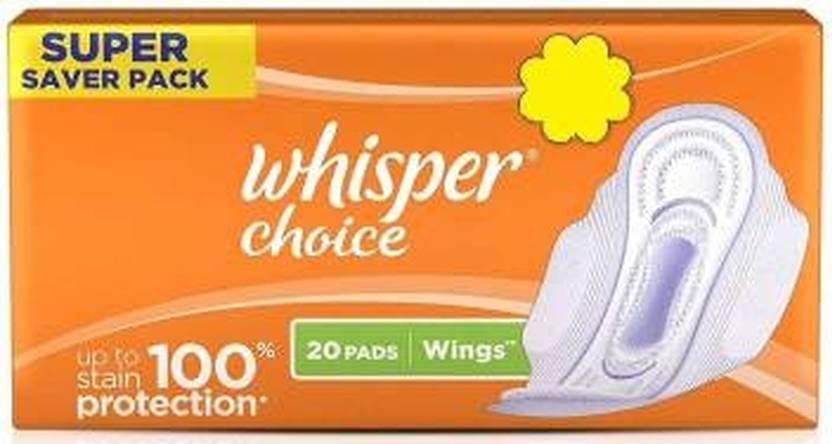 Whisper Choice Regular With Wings 20 Count Sanitary Pad Sanitary Pad ...