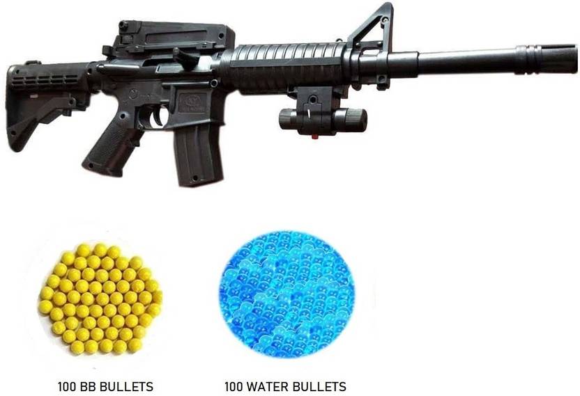 IndusBay 2 in 1 Soft water Crystal bullet and BB Bullet M4 M4-1 Toy gun ...