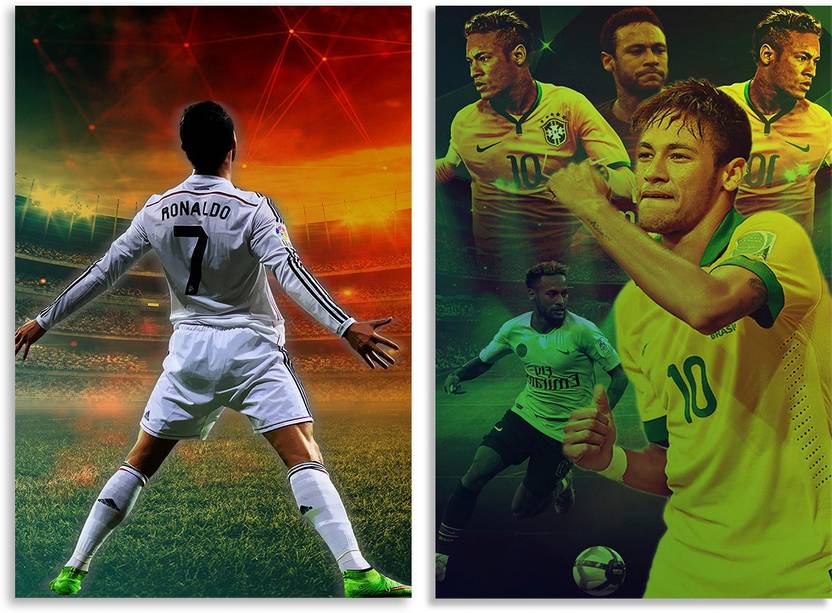 Neymar Dancing Art & Cristiano Ronaldo CR7 Aggressive Pose ...