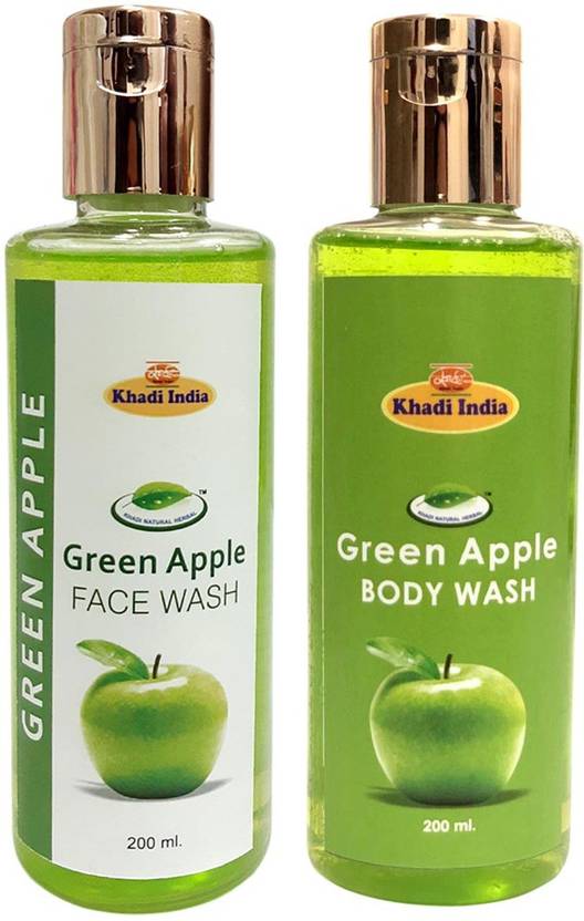 khadi natural herbal Green Apple Face Wash & Green Apple Body Wash ...