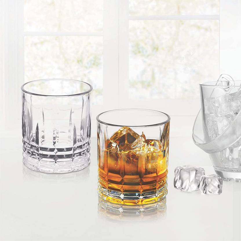 TREO (Pack of 6) Edford On The Rocks 350ML Glass Set Whisky Glass Price ...