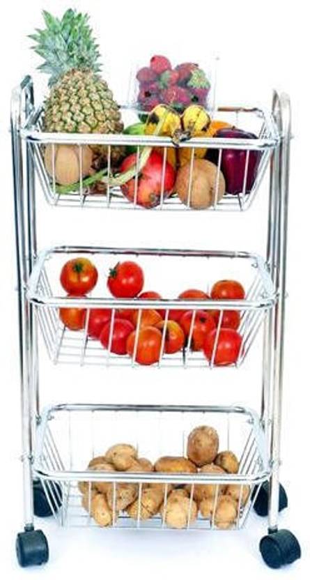 Givni Enterprise 3 Layer Square Vegetable and Fruit Trolley/Basket ...