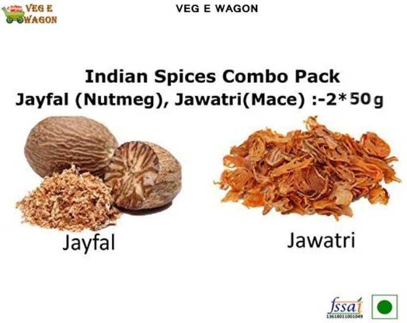 Veg E Wagon Indian Spices Combo Pack ( Jayfal & Jawatri 2X50g ) 100g ...