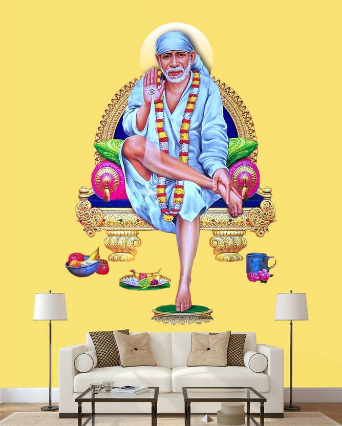 Ocean Decore 60 cm sai baba wall stickers Self Adhesive Sticker Price ...
