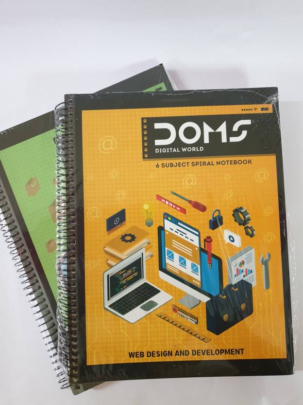 DOMS Spiral NoteBook Assorted Notebook Single Line 300 Pages Price in ...
