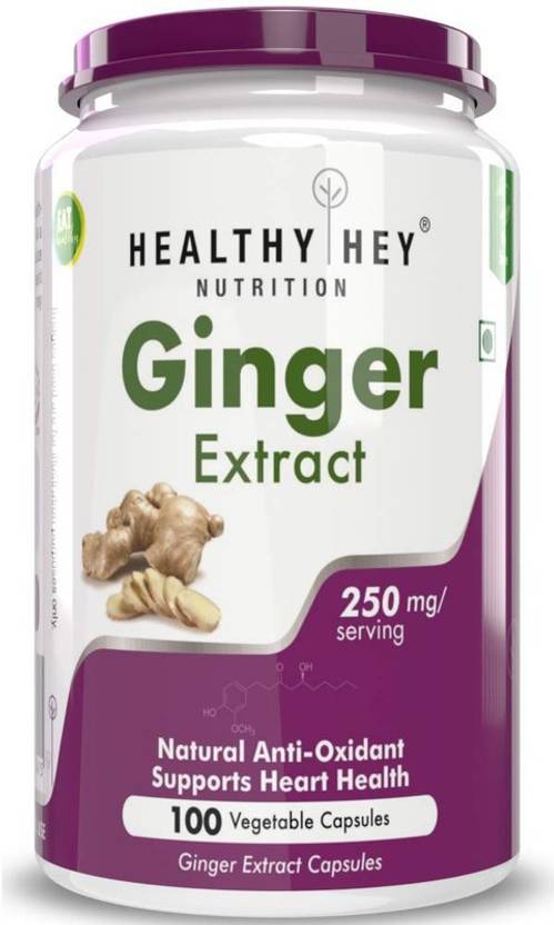 HealthyHey Nutrition Ginger Extract 5% Gingerols 250 mg 100 Capsules ...