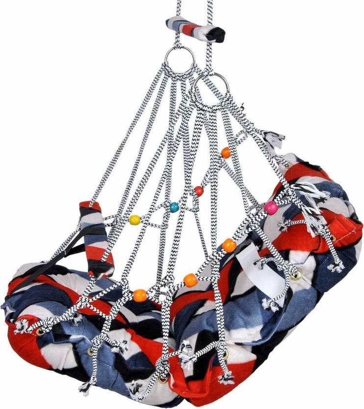Varni Cotton Swing for Kids, Home Garden Jhula for Baby with Safety ...