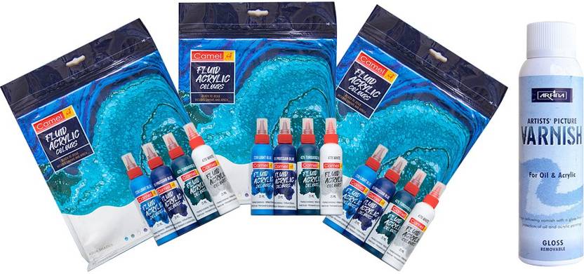 Flipkart.com | Camel CAMLIN ( FLUID ACRYLIC AQUA PAINTING PACK OF 3 ...