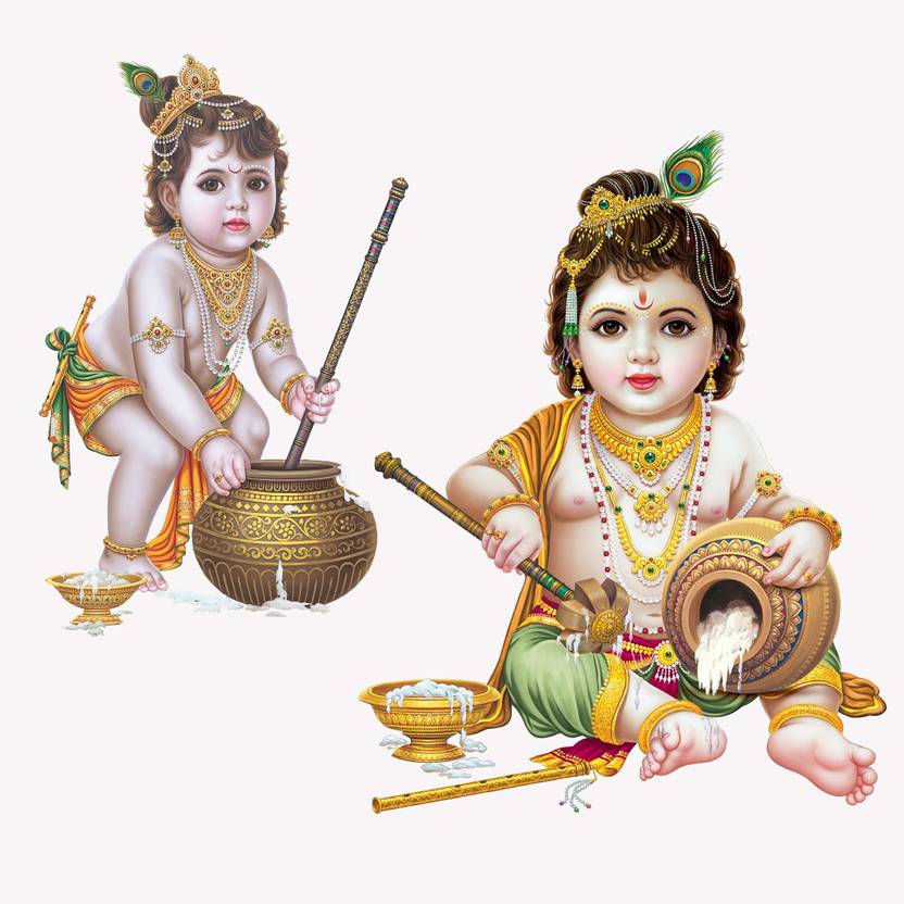 god & god's Shri Bal Gopal Krishan Ji Off Wall Sticker Large Self ...