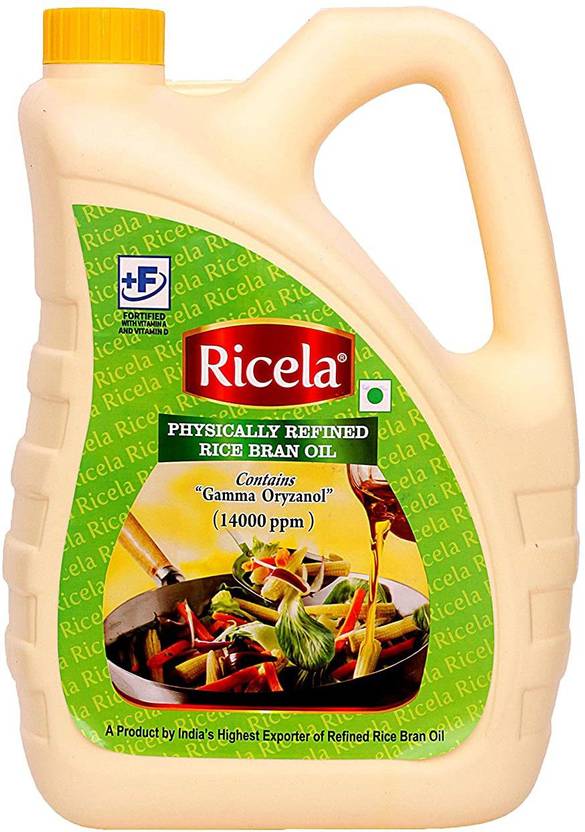 Ricela Rice Bran Oil, 5L Rice Bran Oil Can Price in India - Buy Ricela ...
