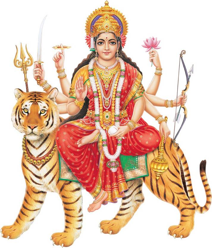 god & god's Sherawali Mata Wall Sticker Medium Self Adhesive Sticker ...