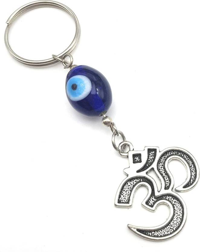 jaz 'OM' Evil Eye Key Ring/Key Chain-Buri Nazar-Buri Drishti for Home/Car/Scooter/Byke-Negative ...