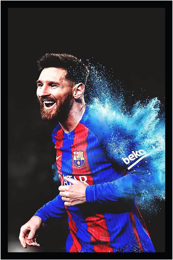 Lionel Messi Poster with Frame F-27 Paper Print - Sports posters in ...