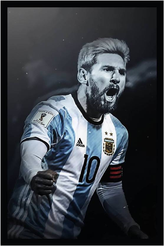 Lionel Messi Poster with Frame F-51 Paper Print - Quotes & Motivation ...
