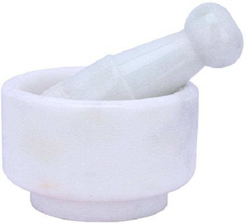 Abu Seller White Marble Mortar and Pestle Set/Kharal/Idi Kallu/Khal ...