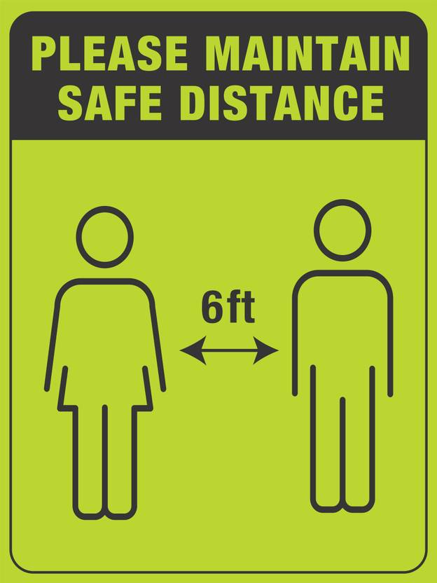 hannu Please Maintain Safe Distance Emergency Sign Price in India - Buy ...