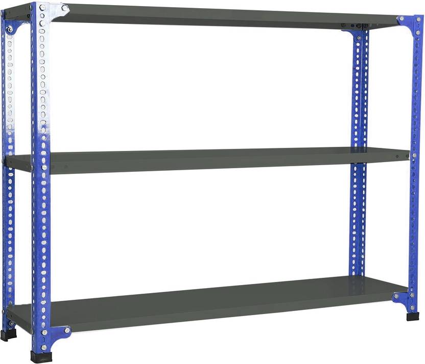 Spacious CRC Sheet 3 Shelf Slotted Angle Rack, 12"X36"X36" Inch, 20 ...