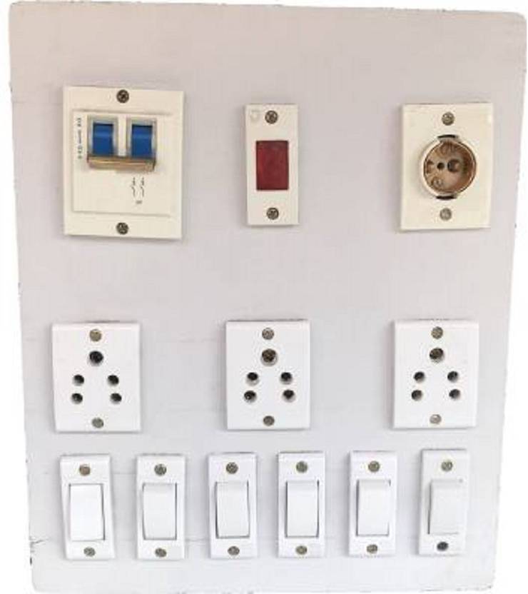 Zodias 6Nos Switch, 3Nos Socket, 1Nos Indicator, 1Nos Bulb Holder, 1Nos ...