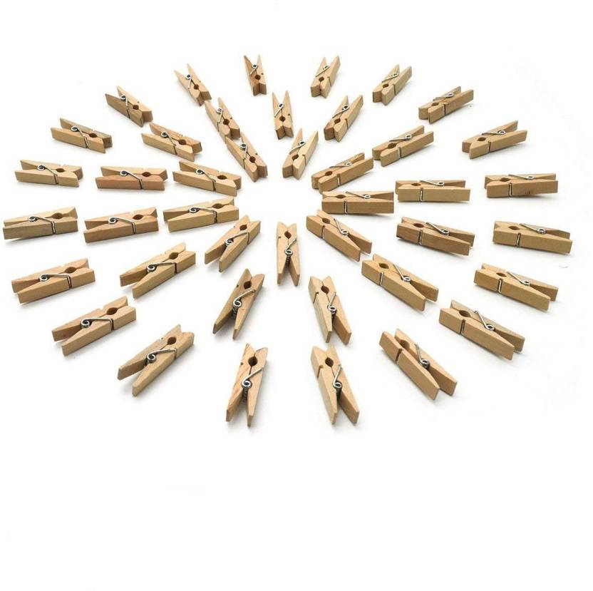 KitchenFest ® High Quality Wooden Clips Bamboo Cloth Pegs Natural ...