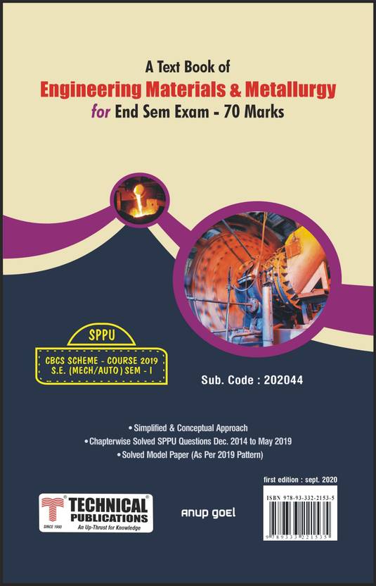 Engineering Materials & Metallurgy for SPPU 19 Course (SE - I - Mech./Auto. - 202044) for END ...