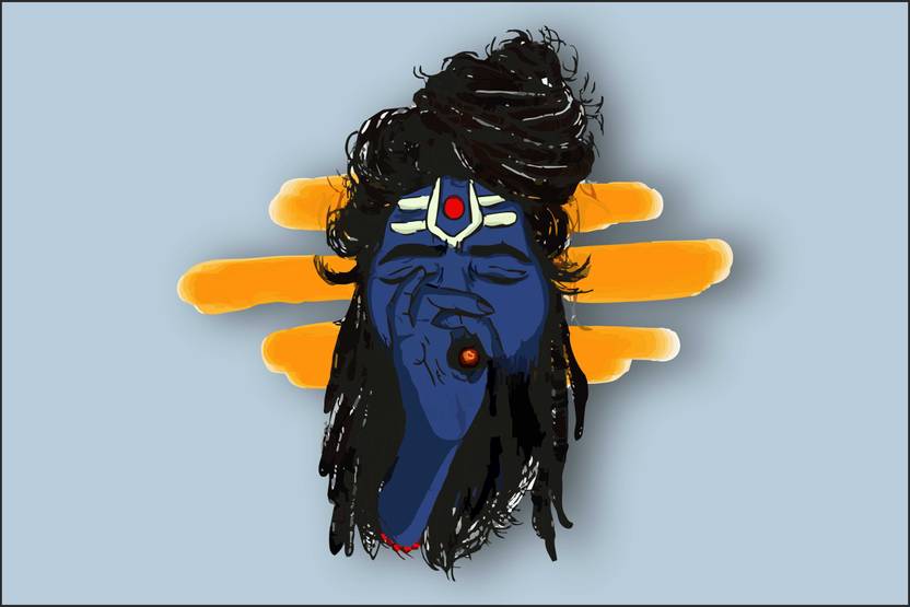 Ub Printer, Lord Shiva Poster, Shiva Smoking chillam 44, (12x18) inches ...