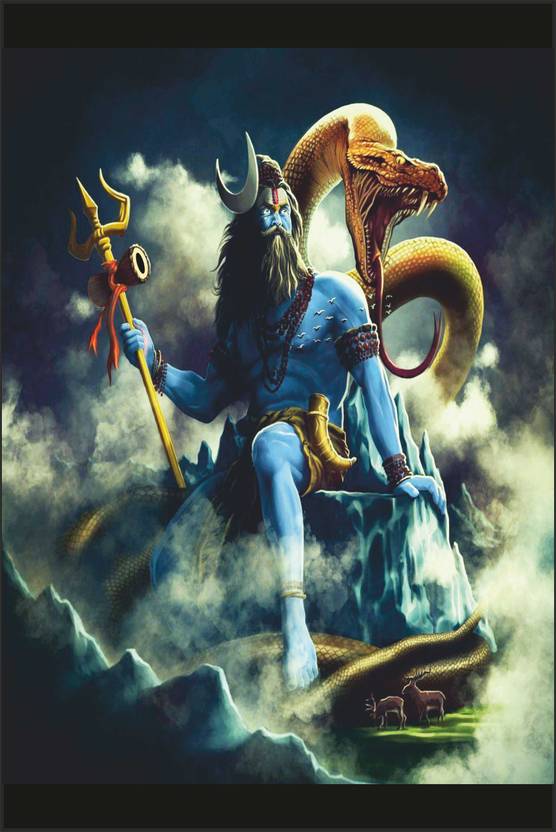 Ub Printer, Lord Shiva Poster, mahakaal 9, (12x18), 300 GSM, with Matte ...