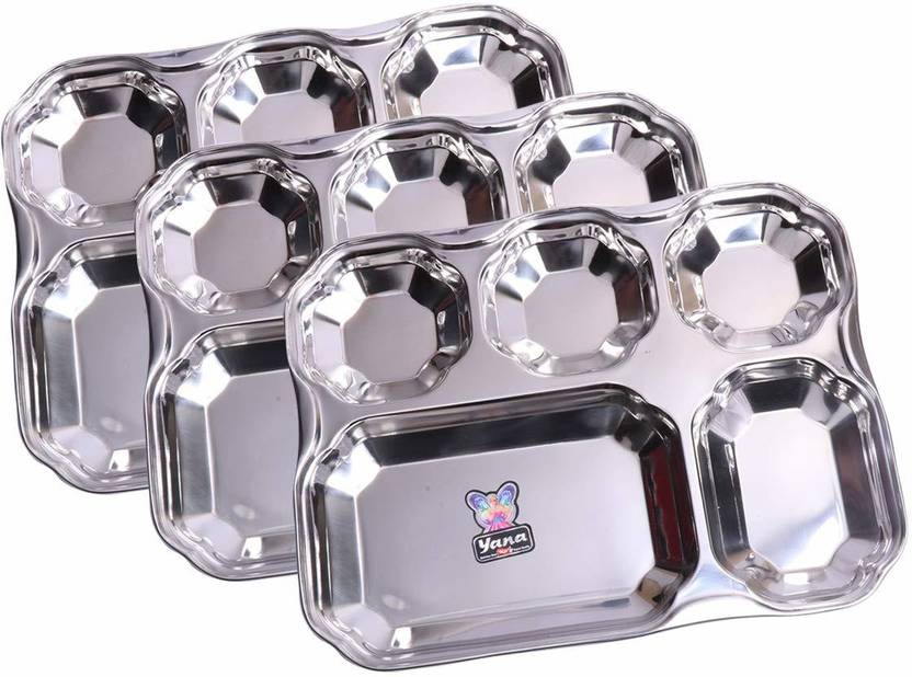 Yana Stainless Steel 22 gauge 15 Inch Rectangle Plate - 5 Section ...