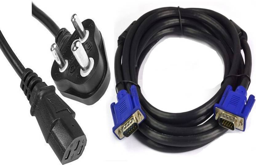 D.V TECH TV-out Cable POWER CABLE AND VGA TO VGA CABLE HIGH SPEED AND 3 ...