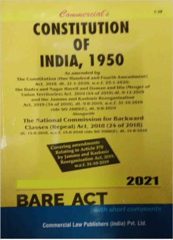 Commercial Constitution Of India Bare Act 2021 Edition Buy