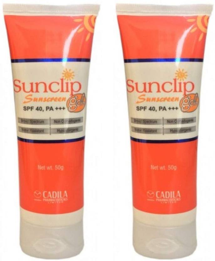 SunClip SUNSCREEN - SPF 40 PA+++ pack of 2 x 50 gm - SPF SPF 40 PA ...