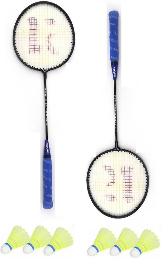ROXON Alpha Iron Body Badminton Racket Pack Of 2 Piece Badminton With 6 ...