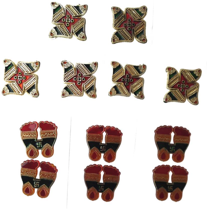 Local Charm Festive Collection 4 cm Diwali Decoration Combo/ Swastika ...