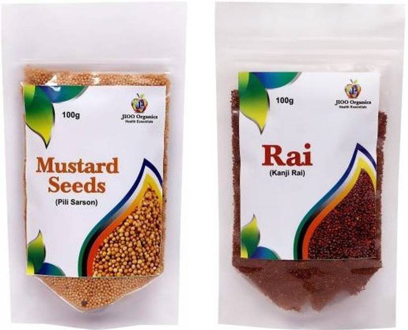 Jioo Organics Mustard Seeds (Pili Sarson) and Rai (Kanji Rai) - (Pack ...