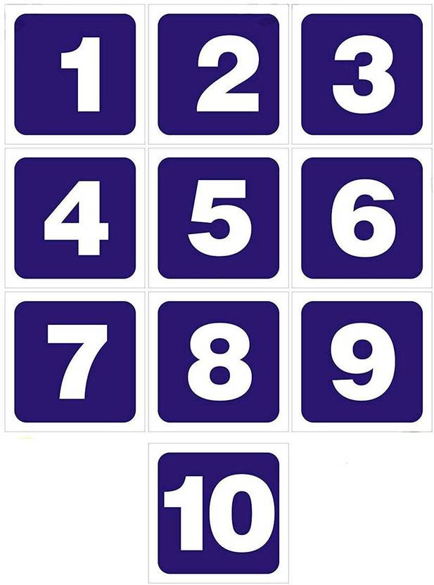 Signkart Numbers 123 Digits Room Number Sign Sticker for Lodge Rooms ...