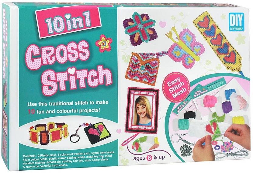 Toyvala Good To Learn Cross Stitch 10 in 1 Art and Craft Game Girls ...