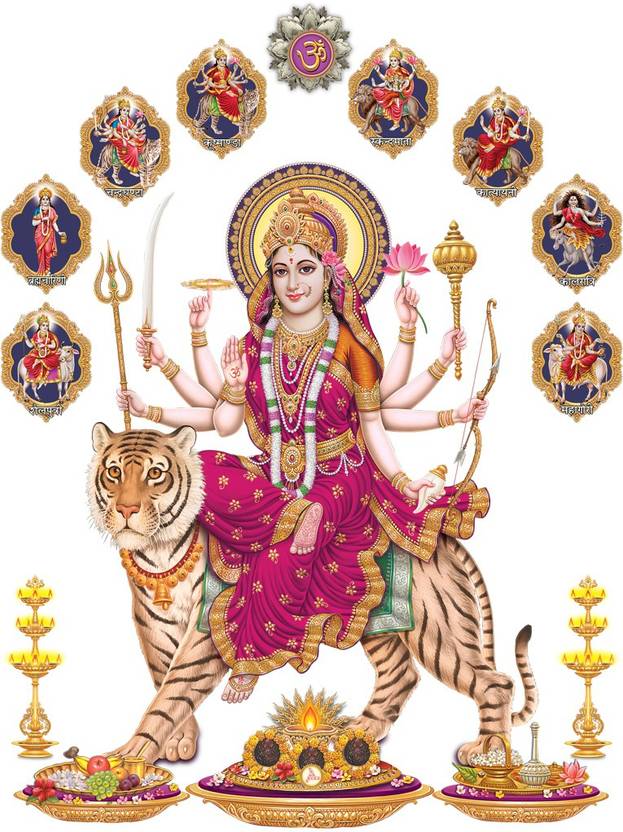 god & god's 61 cm Vaishno Devi Mata Rani Wall Sticker Self Adhesive ...