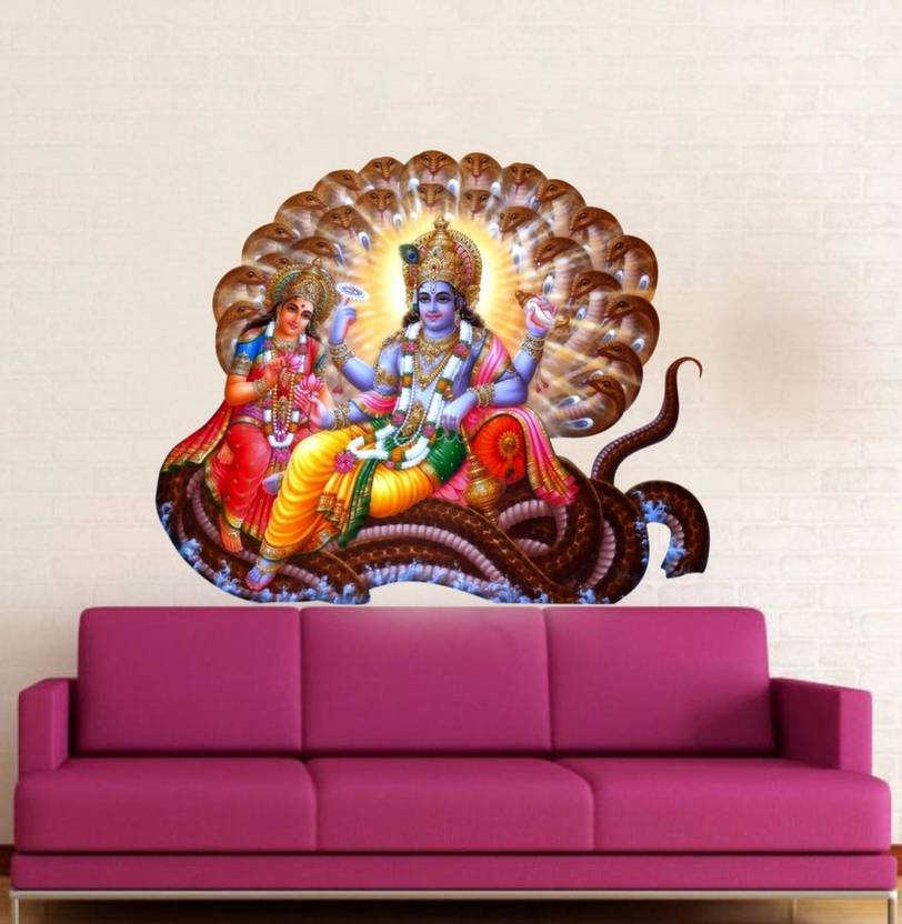 Archi Graphics Studio 55 cm vishnu and lakshmi ji on seshnag wall ...
