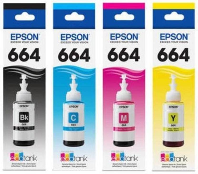 ORIGNL 664 FOR L310 Printer INK Black + Tri Color Combo Pack Ink Bottle ...