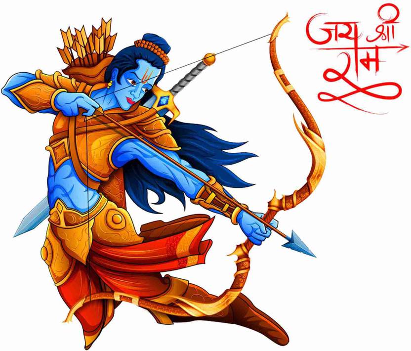 DivineDesigns 53 cm Jai Shree Ram Sticker Self Adhesive Sticker Price ...