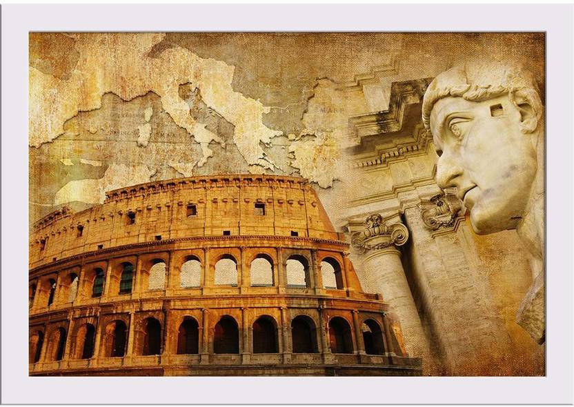Roman Empire Paper Poster White Frame | Top Acrylic Glass 19inch x ...