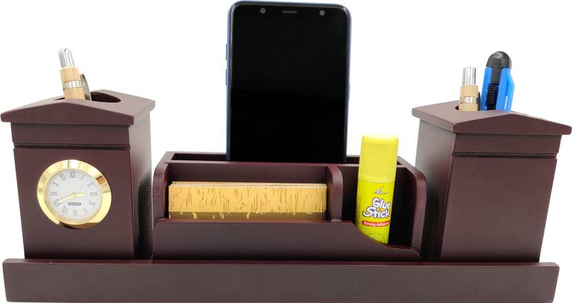 Flipkart.com | WOODHOUSE 5 Compartments Wooden Pen Stand::Mobile Stand ...