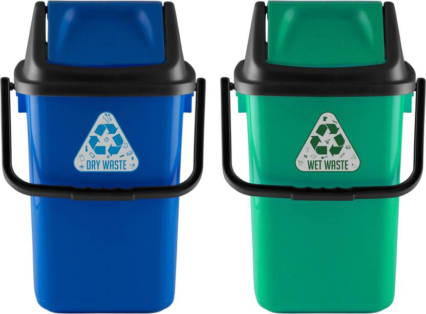 POLYSET Polyset Plastic Swing Flap Dustbin for Home and Office 11Ltr ...