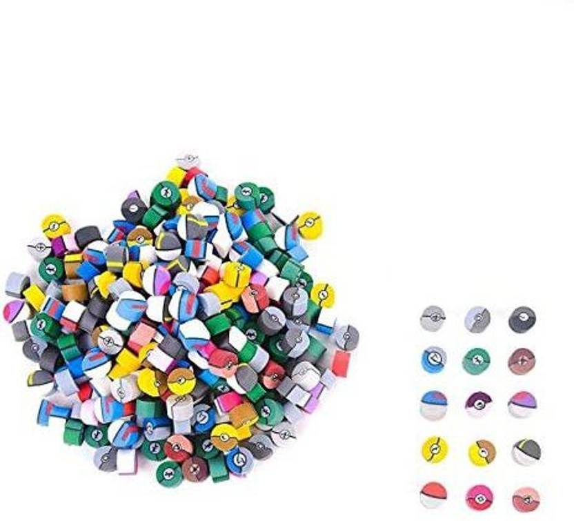 Totem World 300 Miniature Poke Ball Erasers for Kids Pokemon Ball ...
