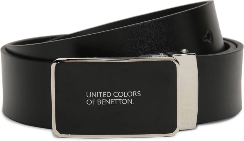 United Colors of Benetton Men Black Genuine Leather Belt 01A - Price in ...