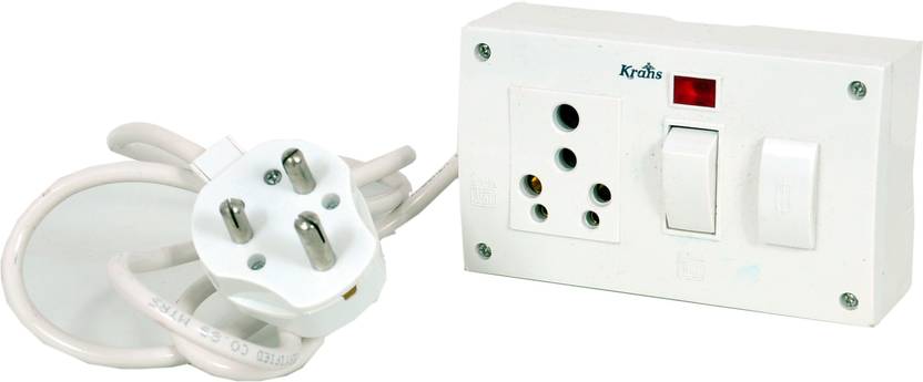 PRV 6 AMP 5 PIN SOCKET WITH 2 METER HEAVY WIRE WITH 6 AMP PLUG 2 Socket ...
