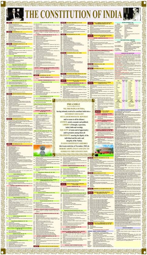 INDIAN CONSTITUTION WALL CHART Paper Print - Educational posters in India - Buy art, film ...