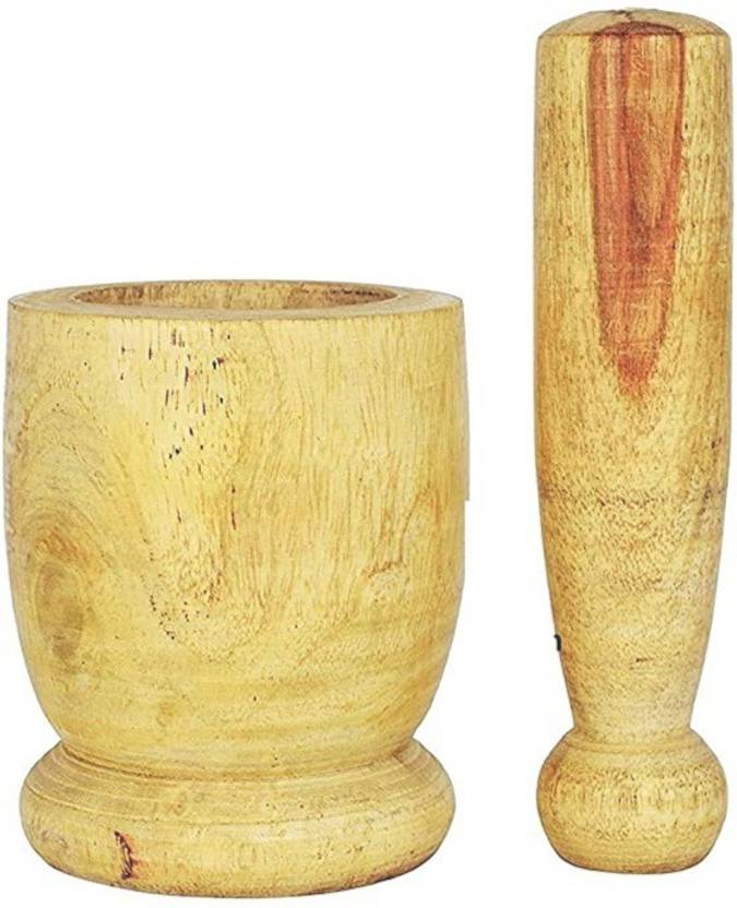 SKSS Wooden Handmade Okhli - Musli / Imam - Dasta / Pastle - Morter ...