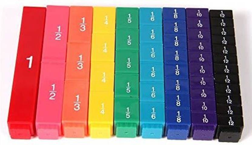 hand2mind Plastic Rainbow Fraction Tower Linking Cubes With Fractions ...